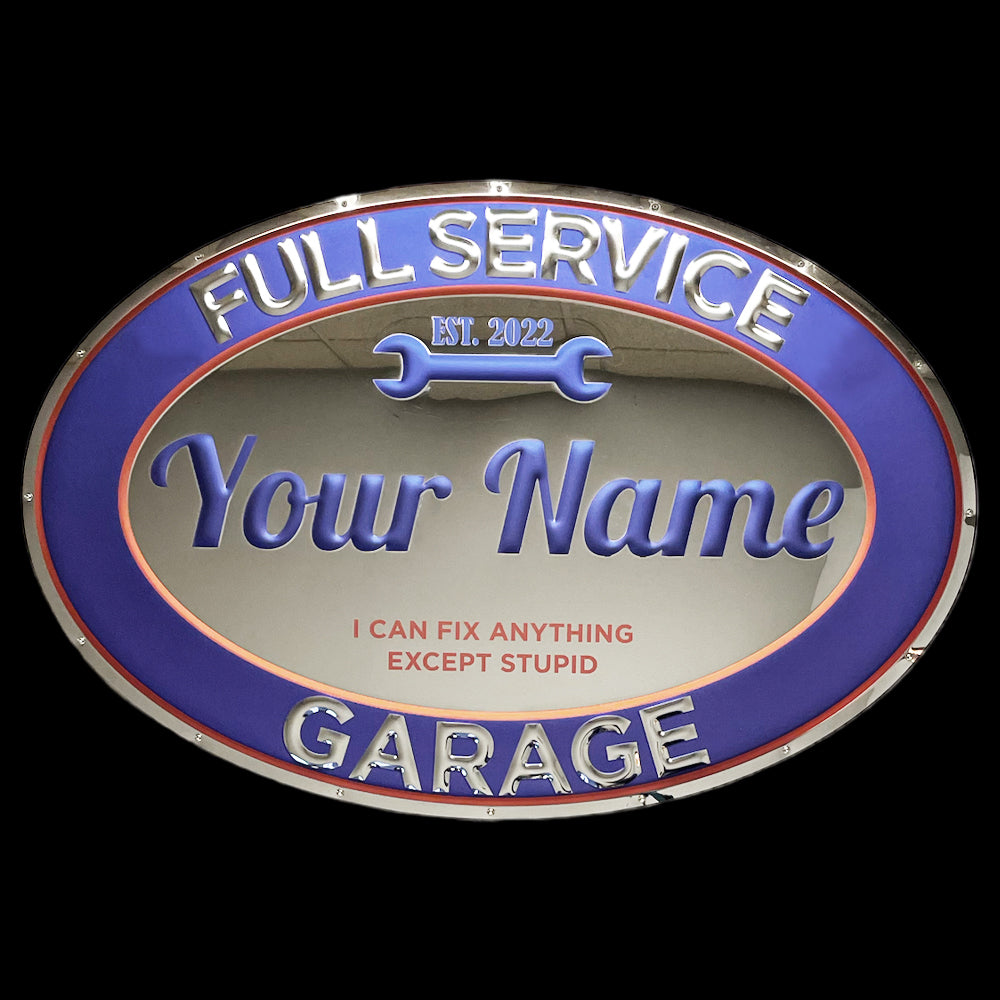 Custom Full Service Garage Sign – Chrome Domz