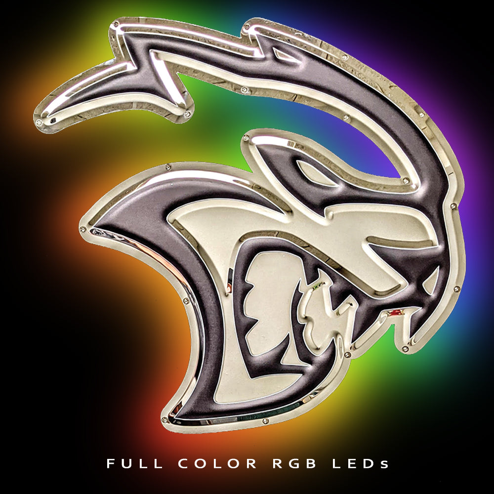 Dodge Hellcat Metal Sign – Chrome Domz