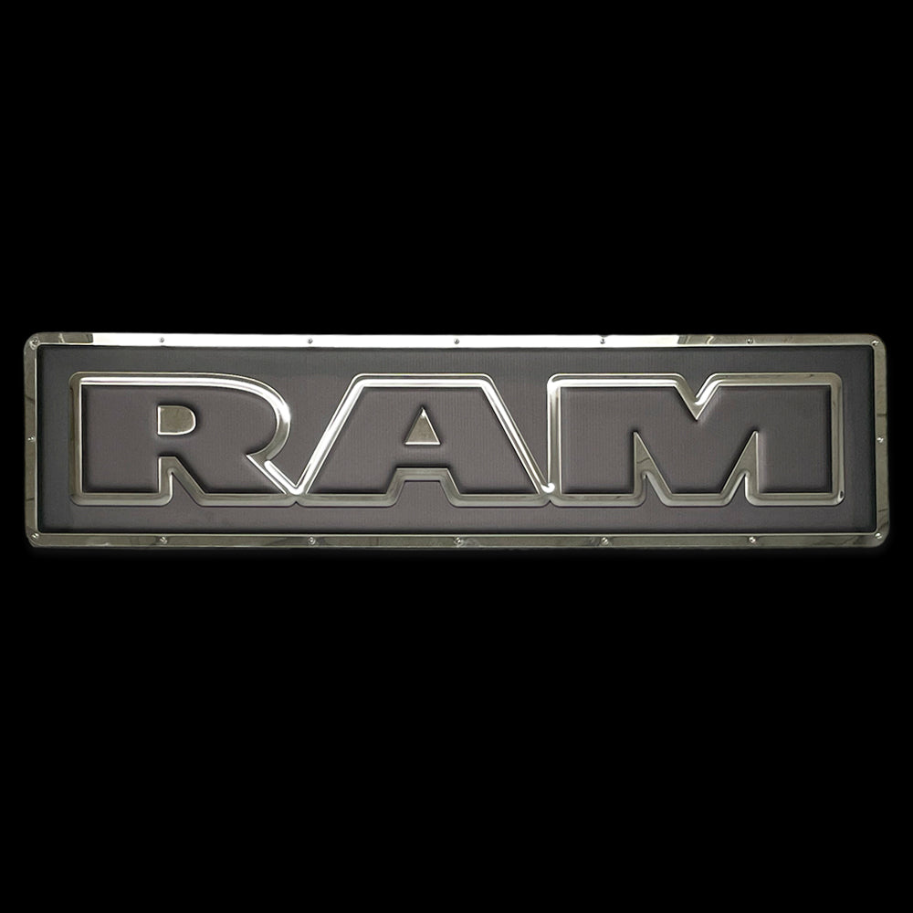 RAM Script Metal Sign – Chrome Domz