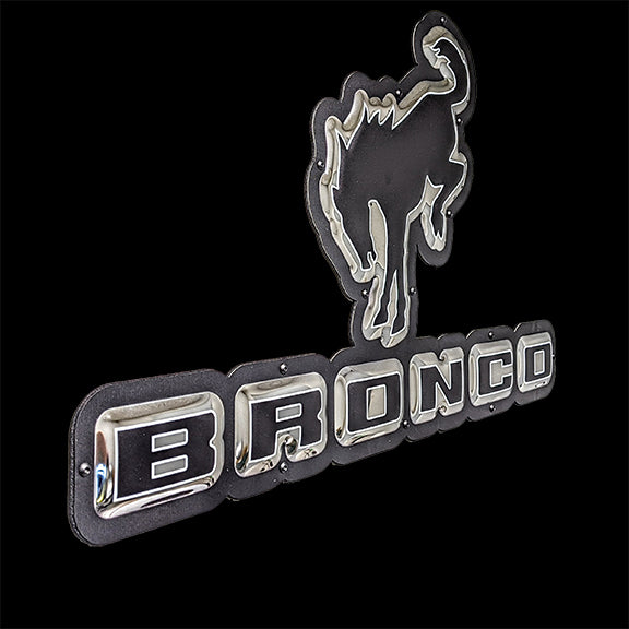 Ford Bronco Wordmark Emblem Metal Sign – Chrome Domz