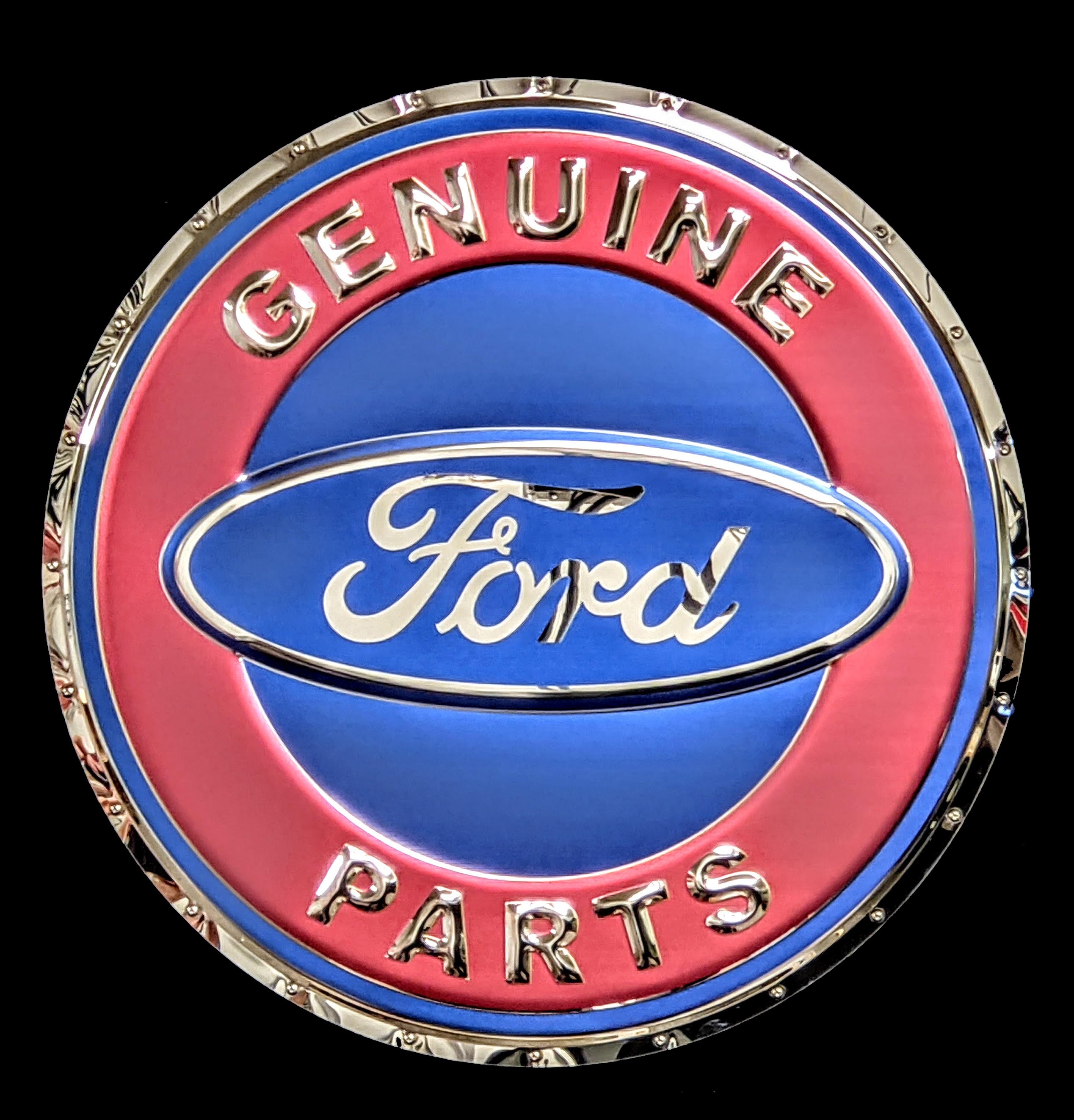 Ford Genuine Parts Metal Sign – Chrome Domz