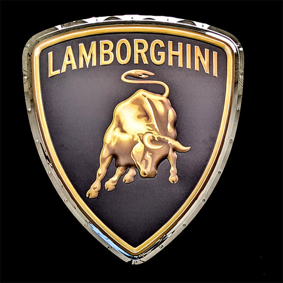 Lamborghini Shield Metal Sign – Chrome Domz