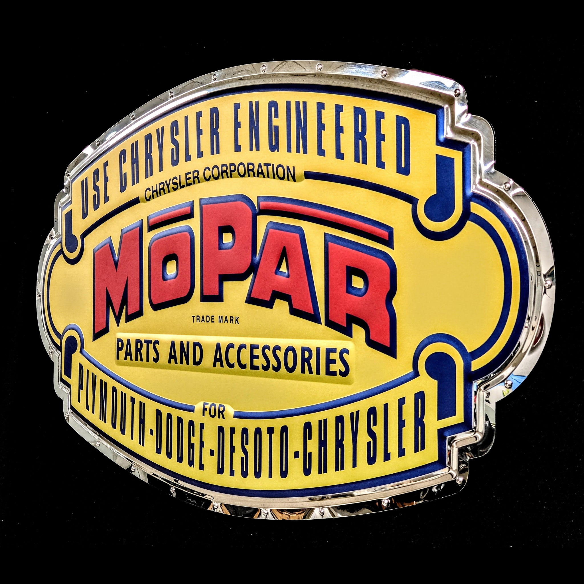 Mopar Sign Classic 1937-1947 Metal Sign – Chrome Domz