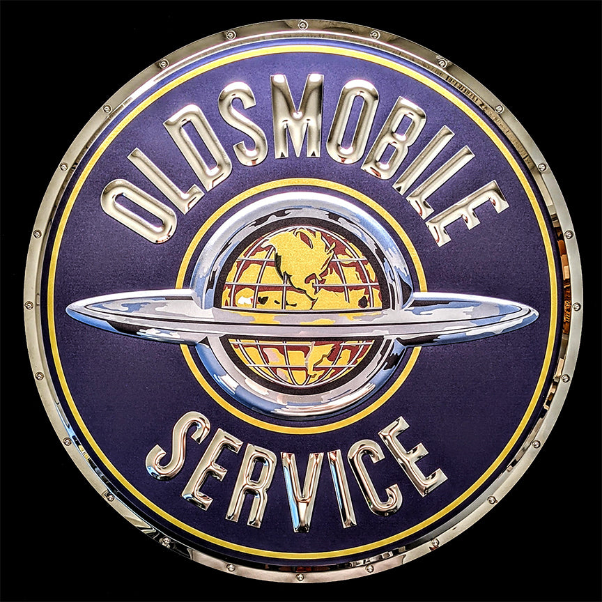 Oldsmobile Service Metal Sign – Chrome Domz