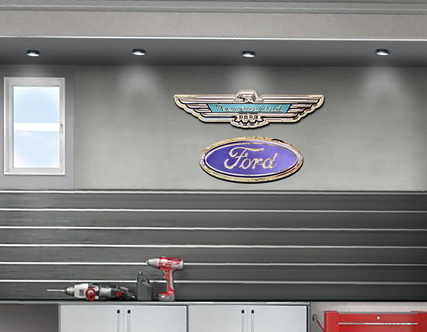 Ford Thunderbird Metal Sign – Chrome Domz